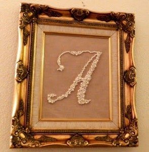 DIY Monogram Swarovski Pearls in a Frame - DIY Inspired