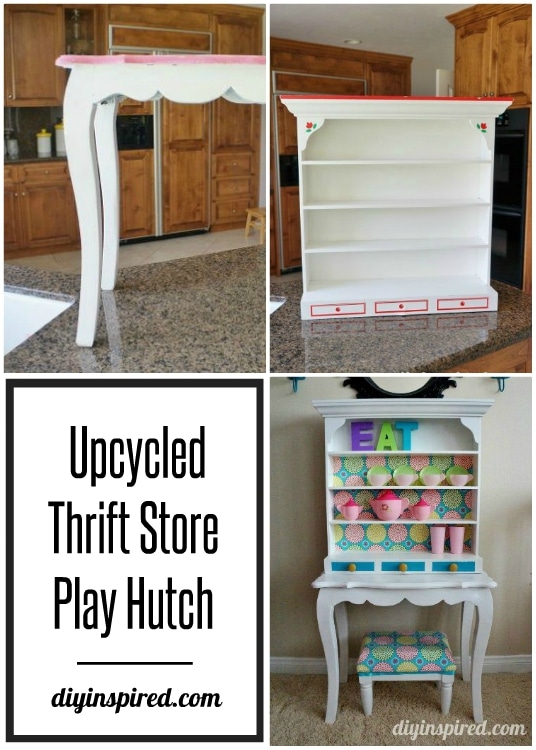 Repurposed Kids Play Kitchen Hutch - DIY Inspired