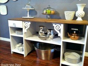 Repurposed Desk Buffet - DIY Inspired