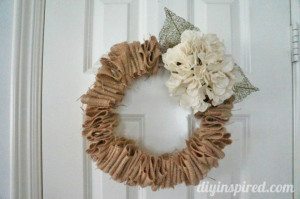 Burlap Wire Hanger Wreath Tutorial - DIY Inspired