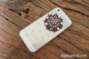 Repurposed Brooch DIY Cell Phone Case - DIY Inspired