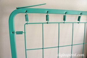 Repurposed Bed Spring Craft Storage - DIY Inspired