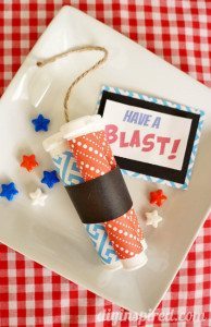 Repurposed Dynamite Stick Patriotic Party Favors - DIY Inspired