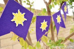 Iron-On Rapunzel Sun Bunting with Printables - DIY Inspired