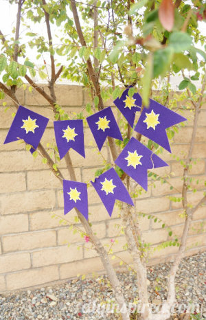 Iron-On Rapunzel Sun Bunting with Printables - DIY Inspired