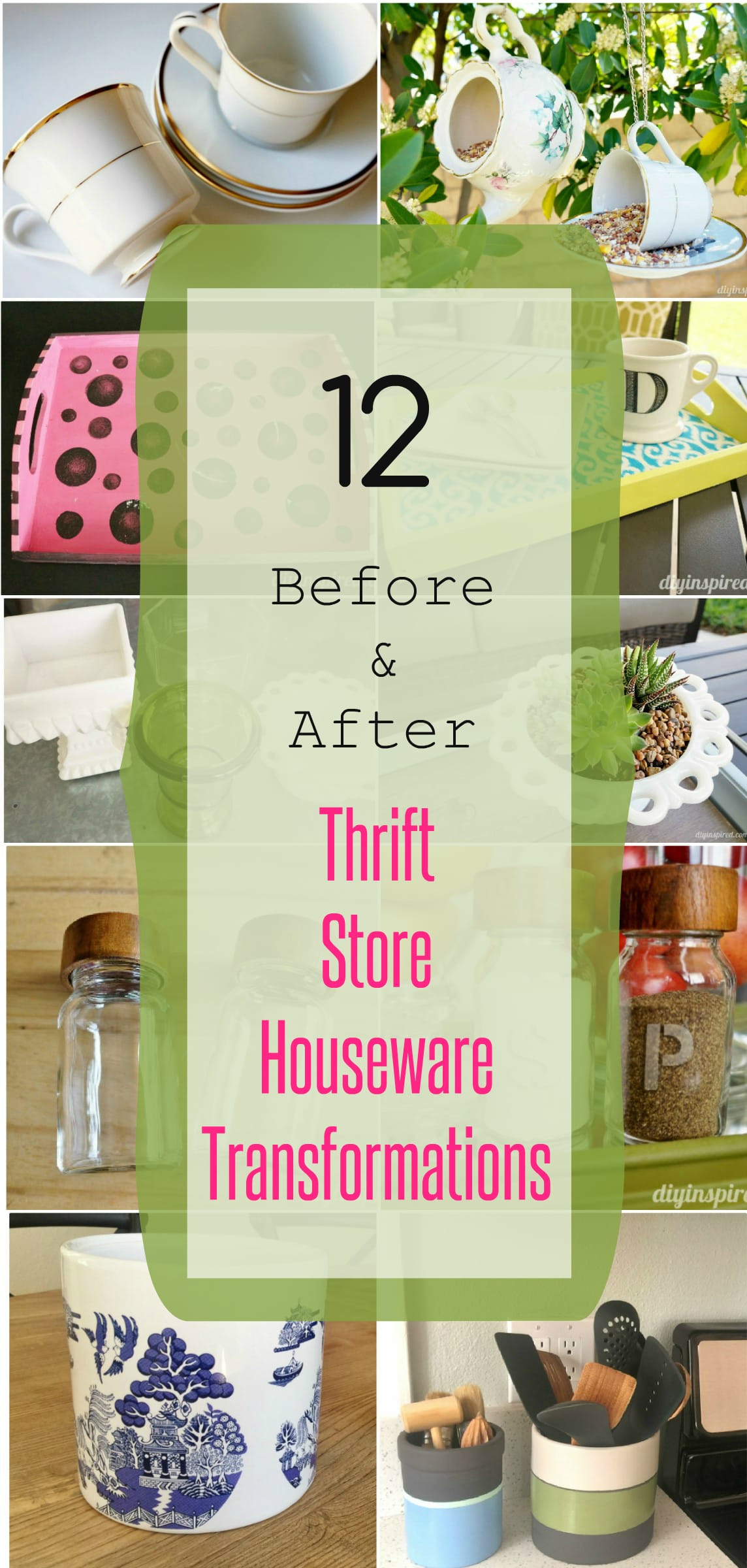 12 Thrift Store Housewares Transformations - DIY Inspired