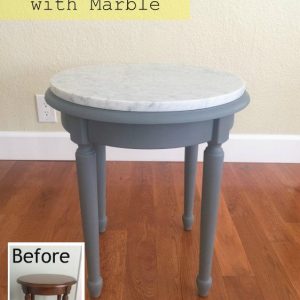 Upcycled Table with Marble - DIY Inspired - DIY Inspired