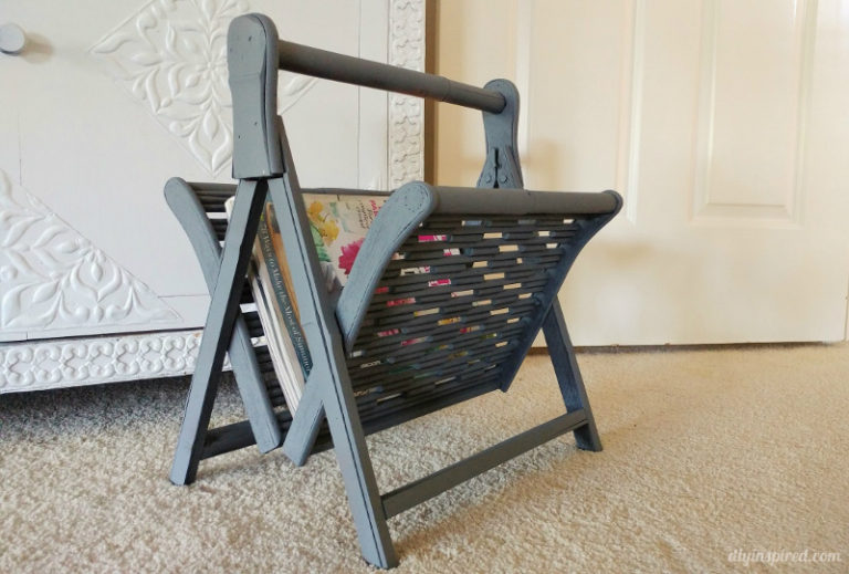Thrift Store Magazine Rack Upcycle - DIY Inspired
