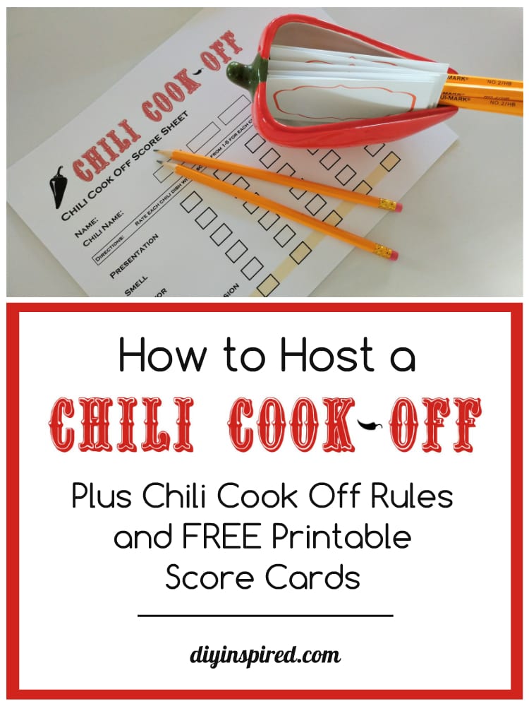 Chili Cook Off Judging Sheet Free Printable