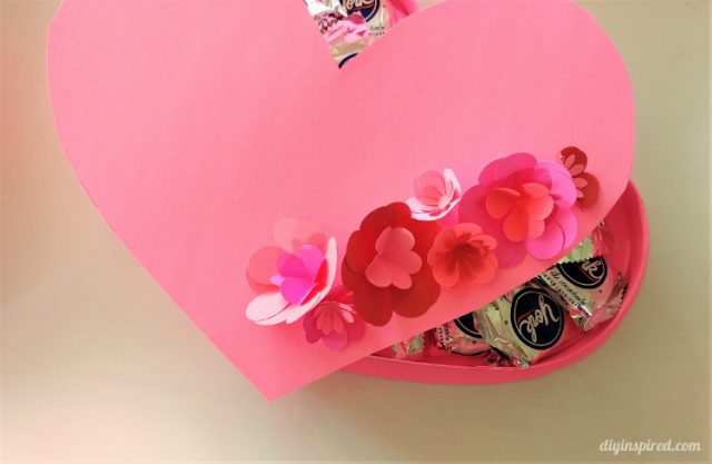 DIY Valentine Heart Box with Paper Flowers - DIY Inspired