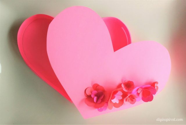 DIY Valentine Heart Box with Paper Flowers - DIY Inspired