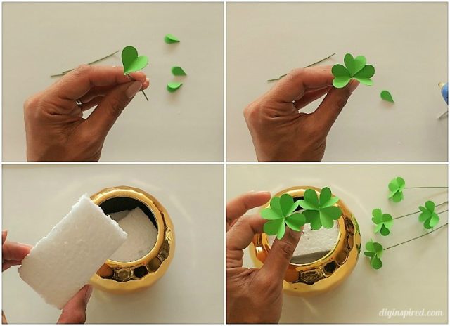How to Make Paper Four Leaf Clovers - DIY Inspired