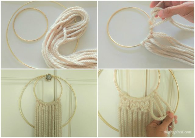 Easy Macramé Wall Hanging with Hoops - DIY Inspired