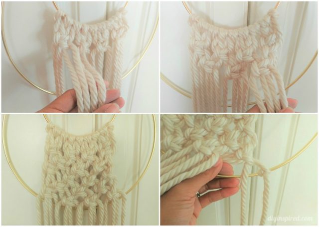 Easy Macramé Wall Hanging with Hoops - DIY Inspired