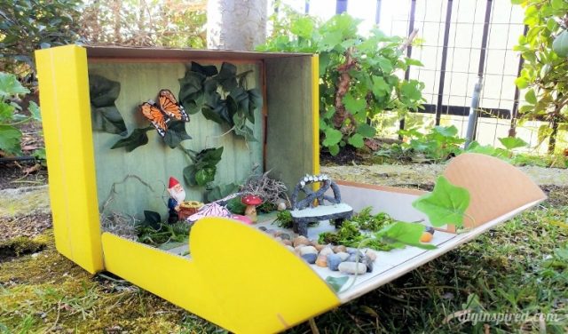 Upcycled Fairy Garden in a Box - DIY Inspired