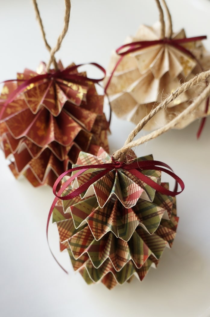 DIY Paper Christmas Ornaments DIY Inspired