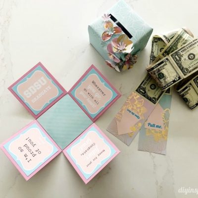 Money Explosion Box with Paper Flowers - DIY Inspired