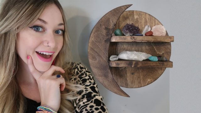 DIY Crystal Moon Shelf - DIY Inspired