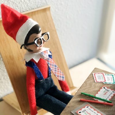 Elf on the Shelf Idea with a Desk - DIY Inspired