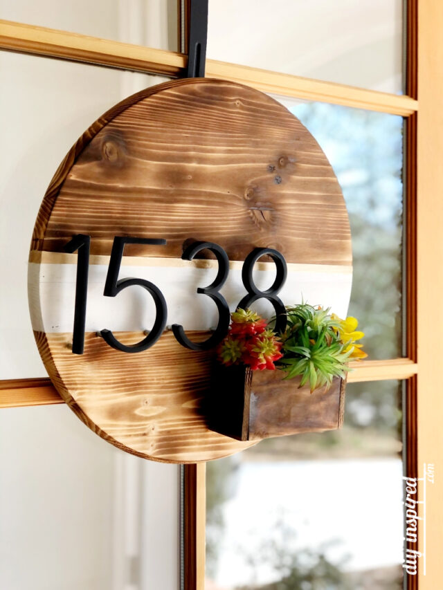 Torched Address Wreath with Floating Numbers - DIY Inspired